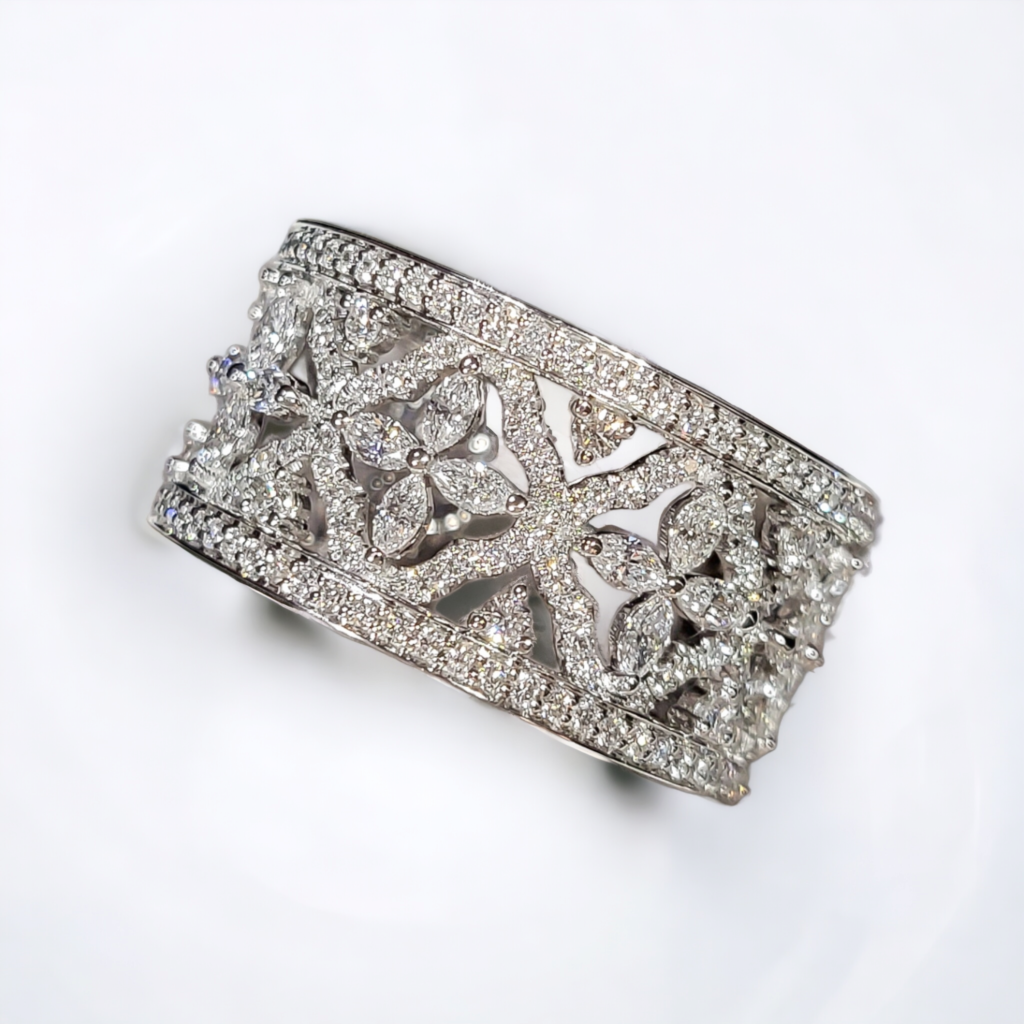 Diamond Broad Ring | Gems Origin